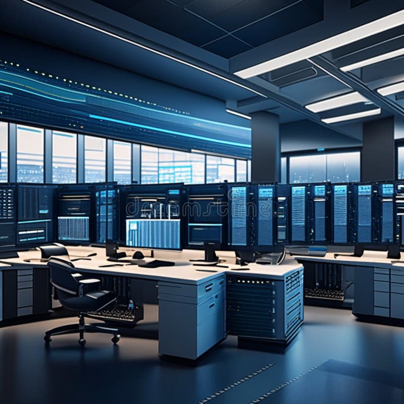 3d Rendering Of A Modern Server Room In A Data Center Generative Ai