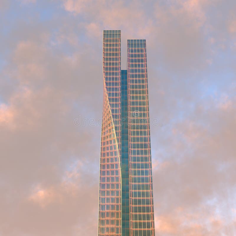 3D Rendering of the Modern Skyscraper Stock Illustration - Illustration ...
