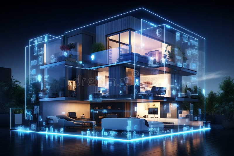 3d Rendering of Modern Smart Home Devices Connected To Web with ...