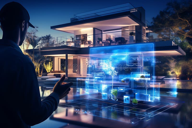 3d Rendering of Modern Smart Home Devices Connected To Web with ...