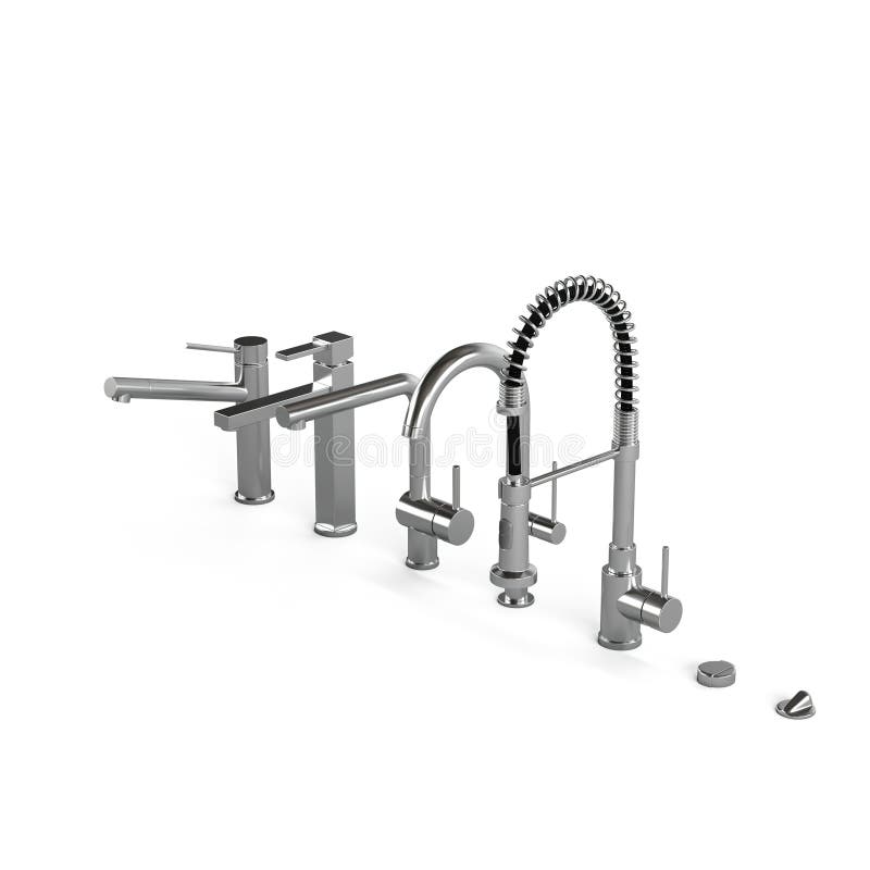3d Rendering of a Modern Two-handle Faucet Featuring a Contemporary ...