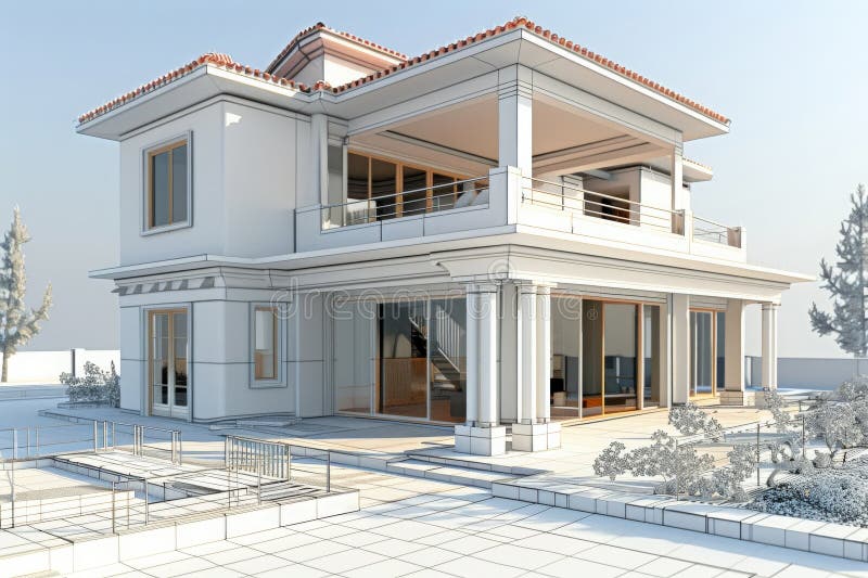 A Dream Home Takes Shape Architectural Rendering of a Modern Villa ...