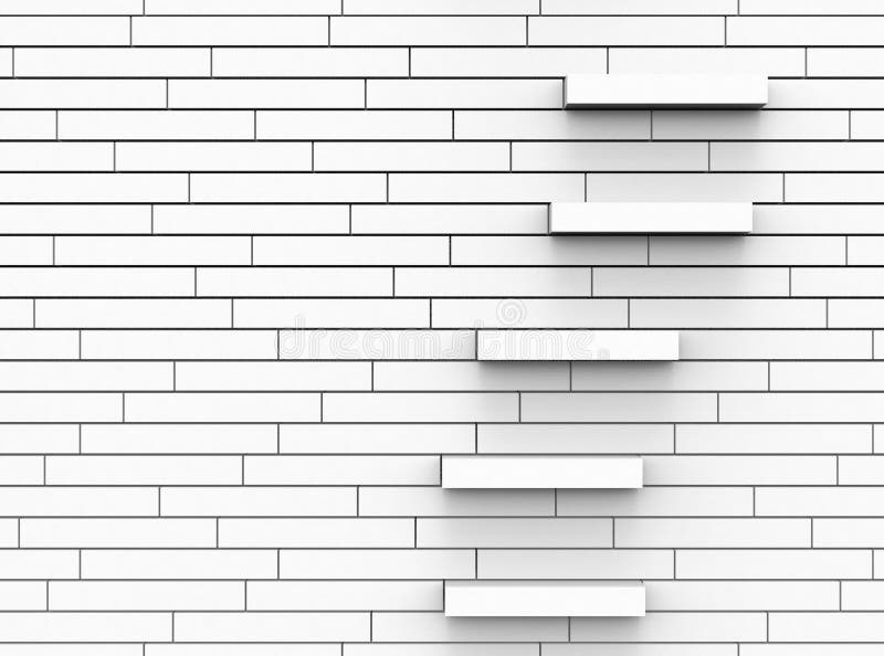 3d Rendering. Modern White Rectangle Brick Blocks Wall Background Stock ...