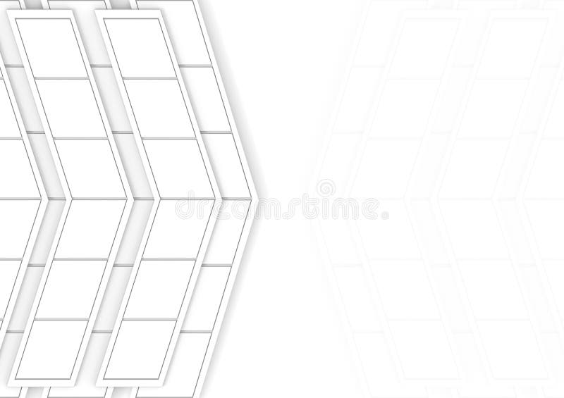 3d Rendering. Modern White Trapezoid Tile in Arrow Shape on Copy Space ...