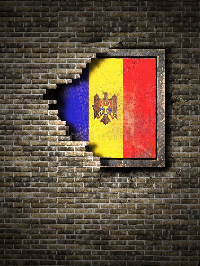 Old Moldova Flag in Brick Wall Stock Illustration - Illustration of ...