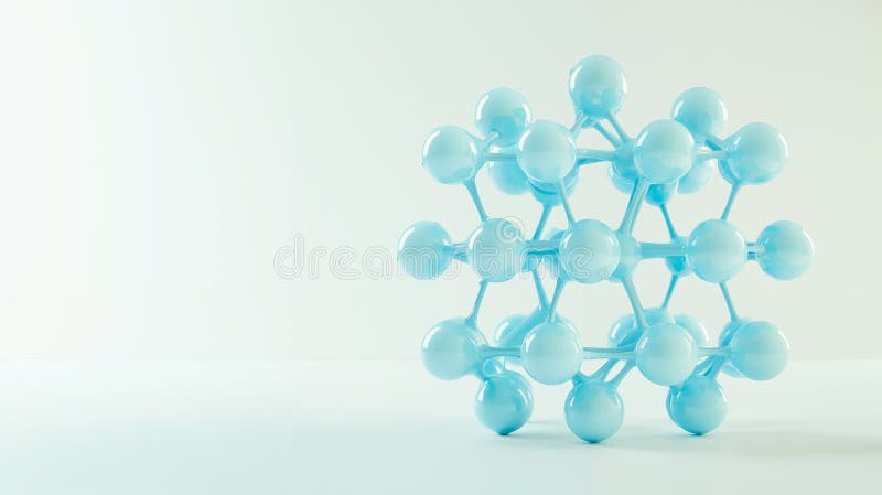 A 3D Rendering of a Molecular Model of a Molecule Stock Illustration ...