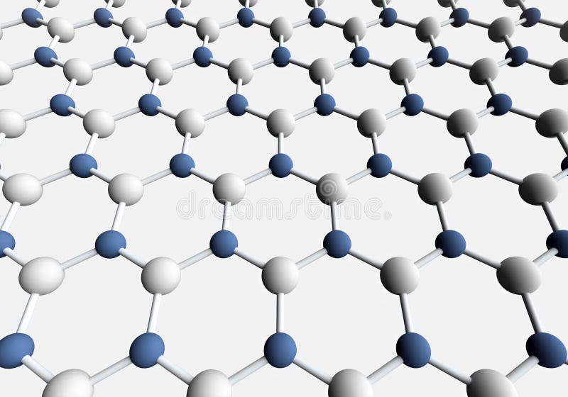 3D Rendering of Molecular Model of Sheet of Boron Nitride Stock ...