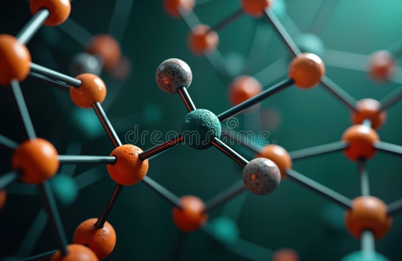 3D Rendering of Molecular Structure. AI Algorithm Analyzes Molecule ...