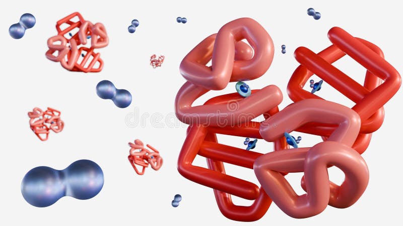 Molecular Structure of Hemoglobin Attaching Oxygen Molecules Stock ...