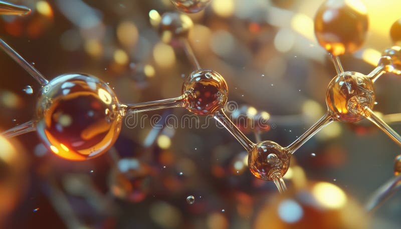 3d Rendering of a Molecule Inside a Water Bubble in Title Case Stock ...