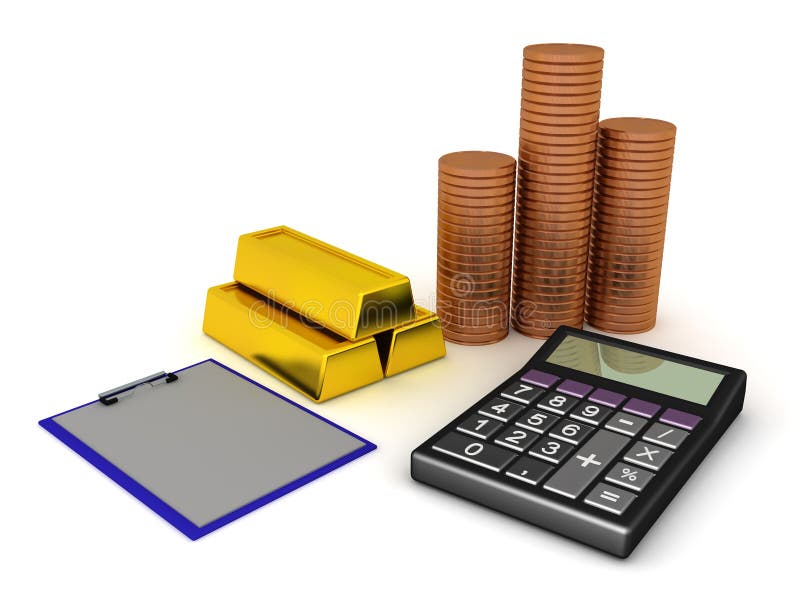 3D Rendering of Money Related Objects Stock Illustration - Illustration ...