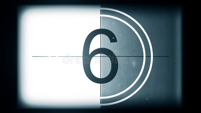 3D Rendering of a Monochrome Old and Grained Universal Countdown Leader ...