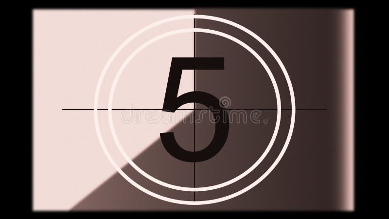 3D Rendering of a Monochrome Old and Grained Universal Countdown Leader ...