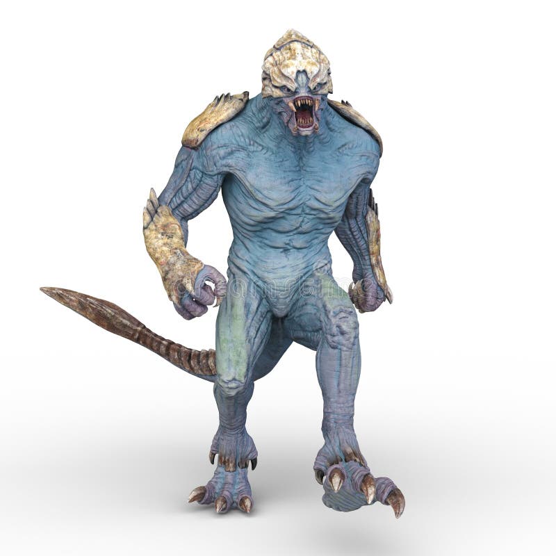 3D rendering of a monster stock illustration. Illustration of scary ...