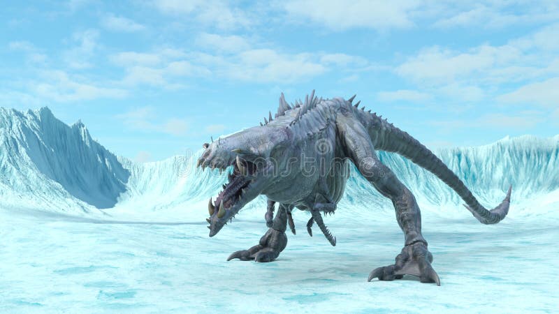 3D rendering of a monster stock illustration. Illustration of desert ...