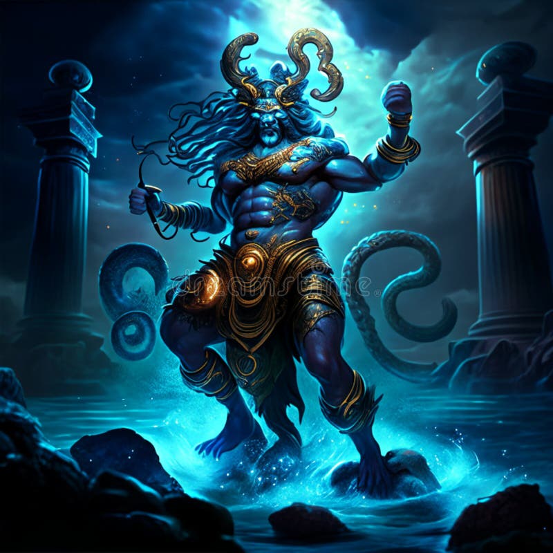 3D Rendering of a Monster in the Ruins of an Ancient Temple Generative ...