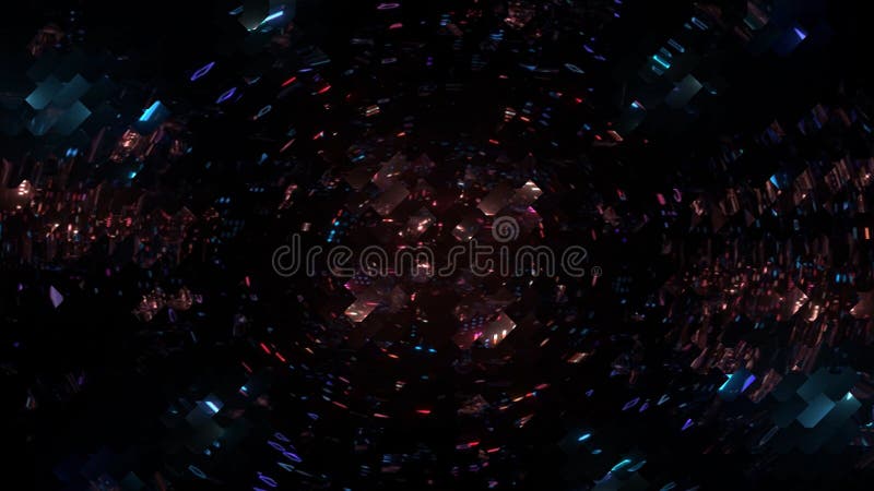 3D Rendering of a Mosaic of Complex Geometric Shapes. Color Palette of ...