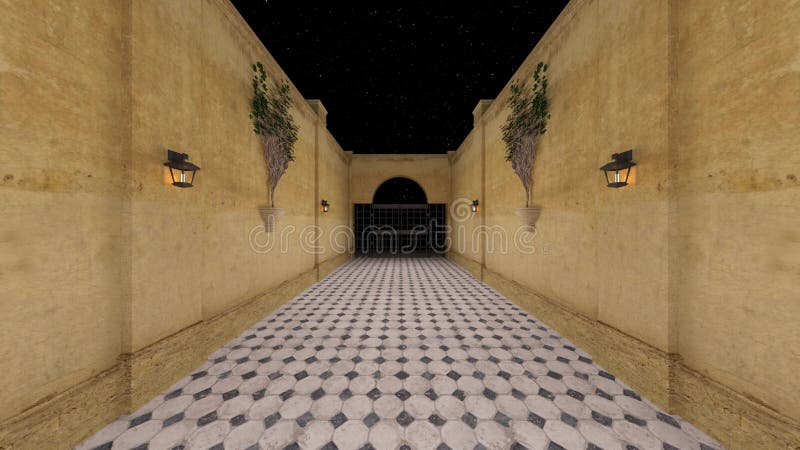 3D Rendering of the Mosaic Tile Passage Stock Video - Video of passage ...