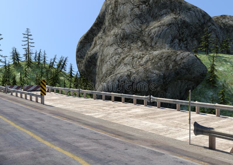 3D Rendering Mountain Road stock illustration. Illustration of highway ...