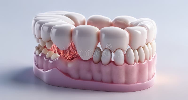 3D Rendering of a Mouth with White Teeth and Pink Gums Stock ...