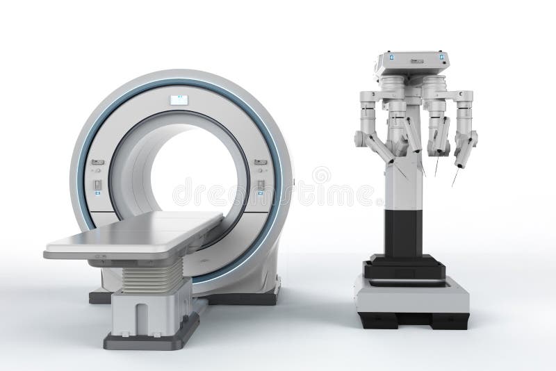 Robot with Mri Scan Machine Stock Illustration - Illustration of ...
