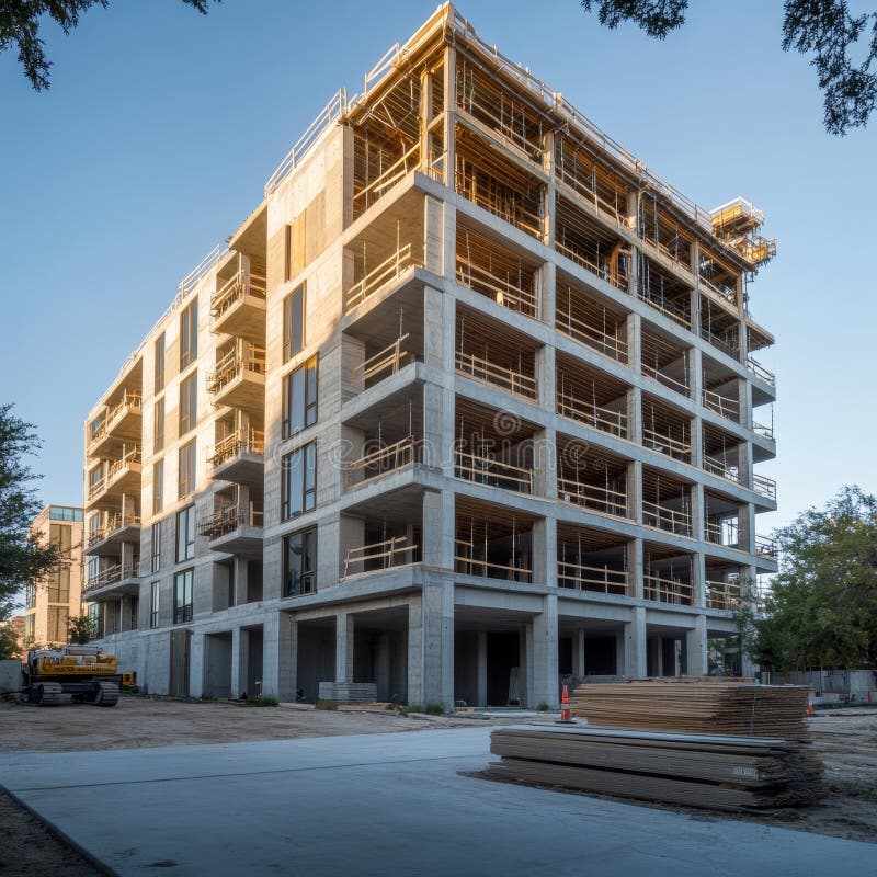 3D Rendering of a Multi-storey Residential Building Under Construction ...