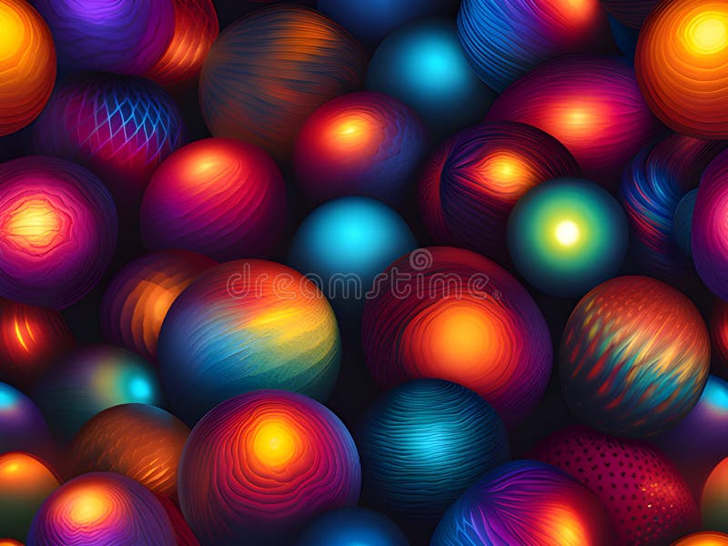 3d Rendering of Multicolor Rainbow Balls Background Stock Illustration ...