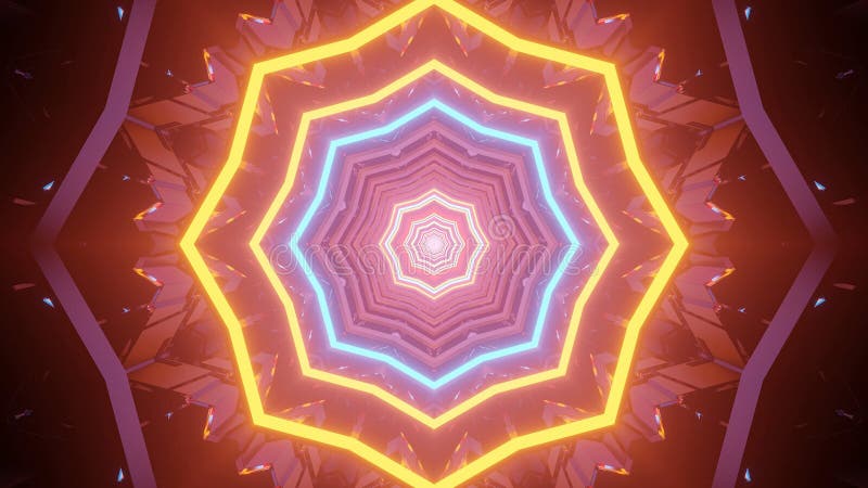 3D Rendering of Multicolored Lights in a Polygonal Shape Condensing ...