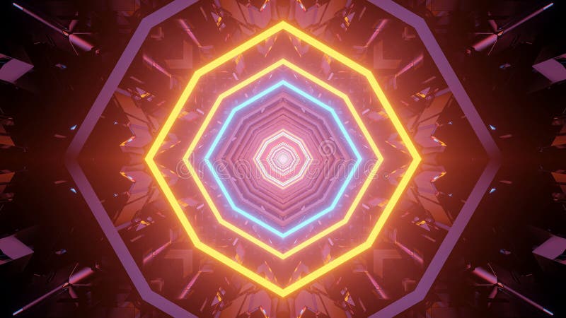 3D Rendering of Multicolored Lights in a Polygonal Shape Condensing ...