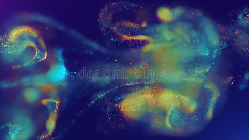 3D Rendering of a Multicolored, Vibrant, Abstract Cloud of Particles in ...