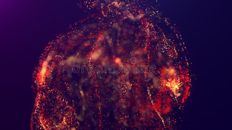 3D Rendering of a Multicolored, Vibrant, Abstract Cloud of Particles in ...