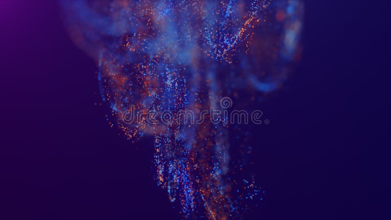 3D Rendering of a Multicolored, Vibrant, Abstract Cloud of Particles in ...