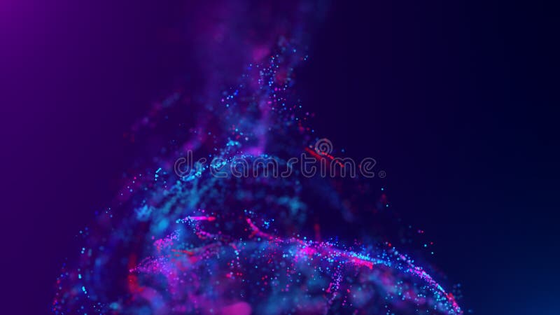 3D Rendering of a Multicolored, Vibrant, Abstract Cloud of Particles in ...