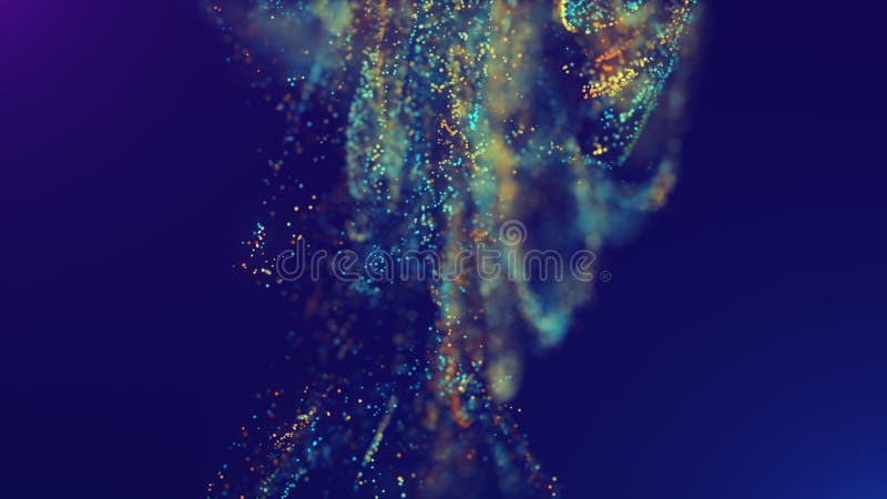 3D Rendering of a Multicolored, Vibrant, Abstract Cloud of Particles in ...