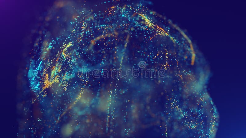 3D Rendering of a Multicolored, Vibrant, Abstract Cloud of Particles in ...
