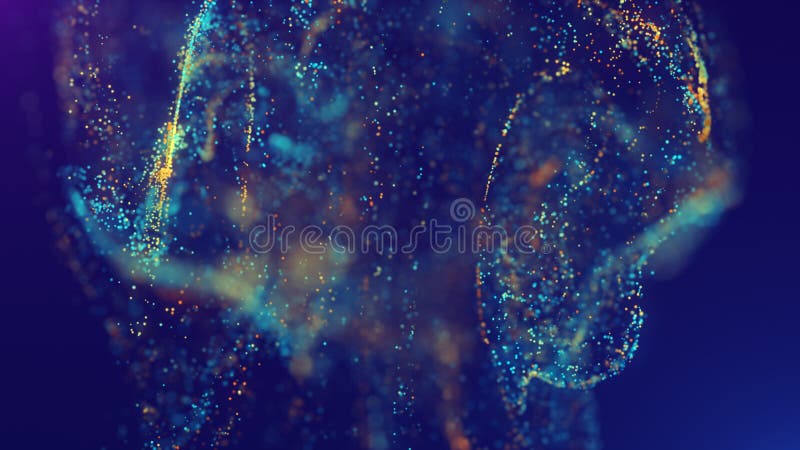 3D Rendering of a Multicolored, Vibrant, Abstract Cloud of Particles in ...