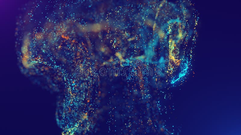 3D Rendering of a Multicolored, Vibrant, Abstract Cloud of Particles in ...