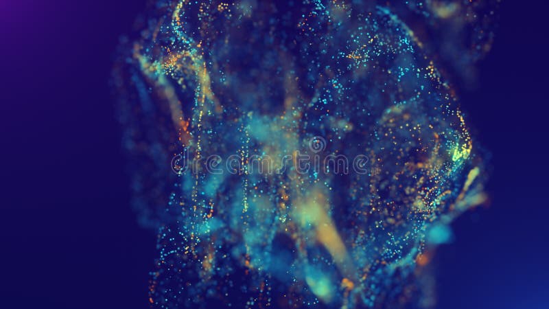 3D Rendering of a Multicolored, Vibrant, Abstract Cloud of Particles in ...