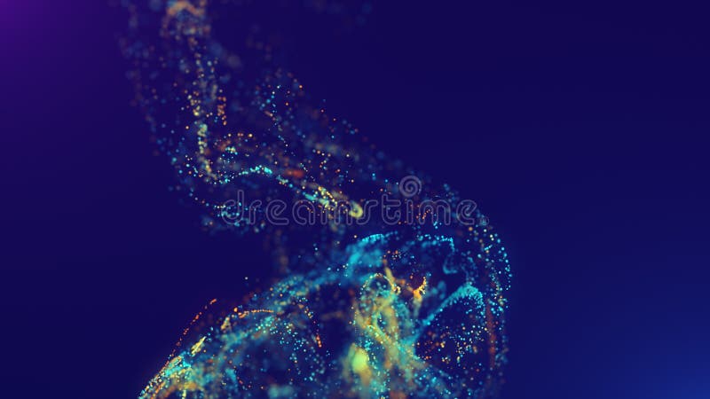 3D Rendering of a Multicolored, Vibrant, Abstract Cloud of Particles in ...