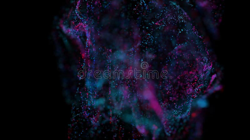 3D Rendering of a Multicolored, Vibrant, Abstract Cloud of Particles in ...