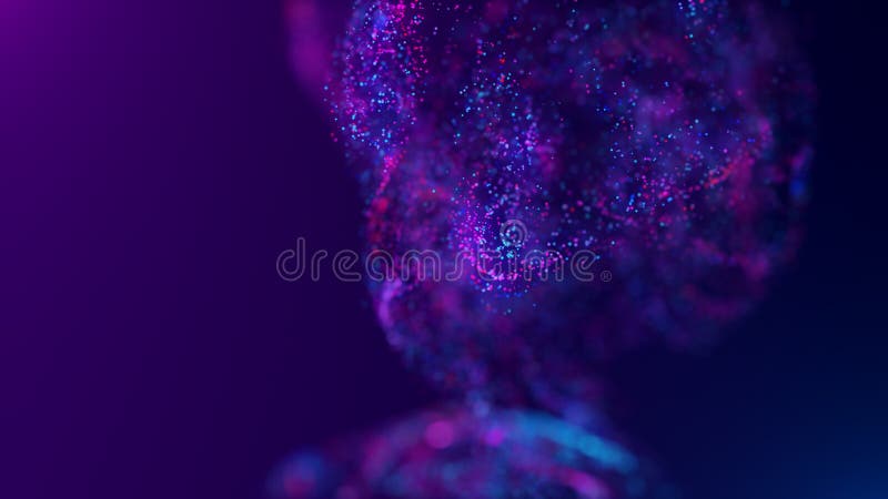 3D Rendering of a Multicolored, Vibrant, Abstract Cloud of Particles in ...