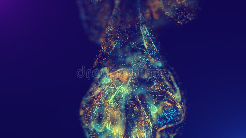 3D Rendering of a Multicolored, Vibrant, Abstract Cloud of Particles in ...