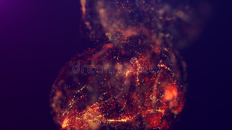 3D Rendering of a Multicolored, Vibrant, Abstract Cloud of Particles in ...