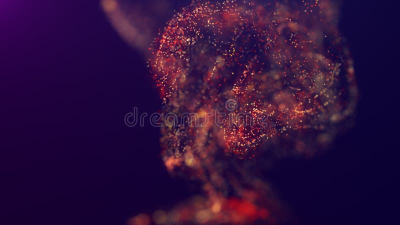 3D Rendering of a Multicolored, Vibrant, Abstract Cloud of Particles in ...