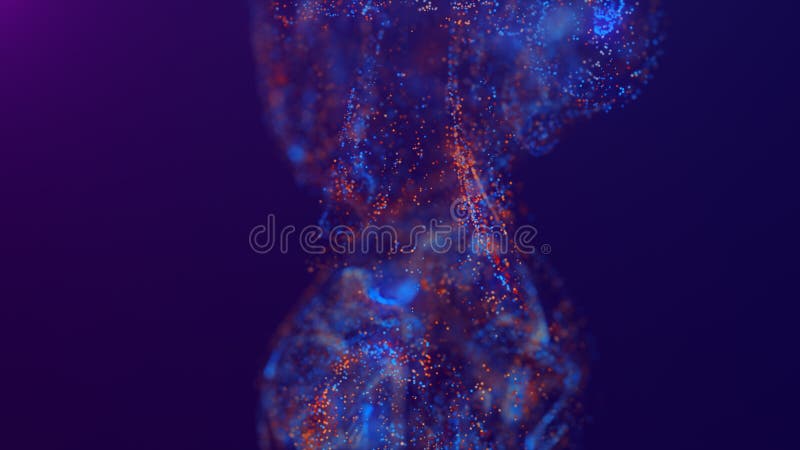 3D Rendering of a Multicolored, Vibrant, Abstract Cloud of Particles in ...