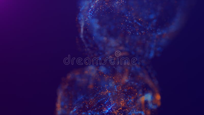 3D Rendering of a Multicolored, Vibrant, Abstract Cloud of Particles in ...