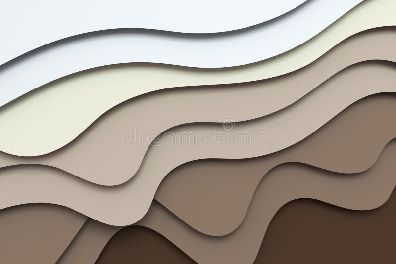 3d Rendering, Multilayer Paper Cut Illustration Background Stock ...