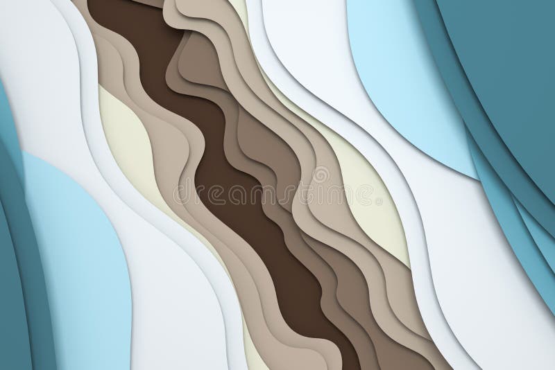 3d Rendering, Multilayer Paper Cut Illustration Background Stock ...