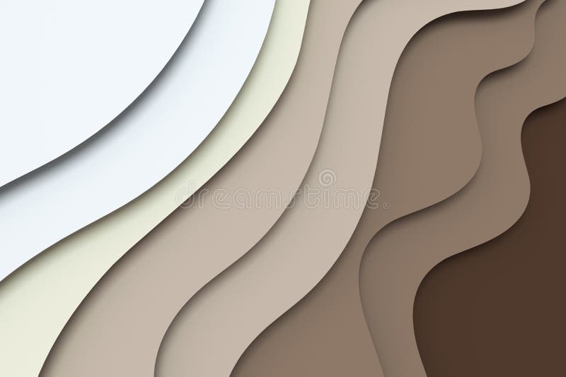 3d Rendering, Multilayer Paper Cut Illustration Background Stock ...
