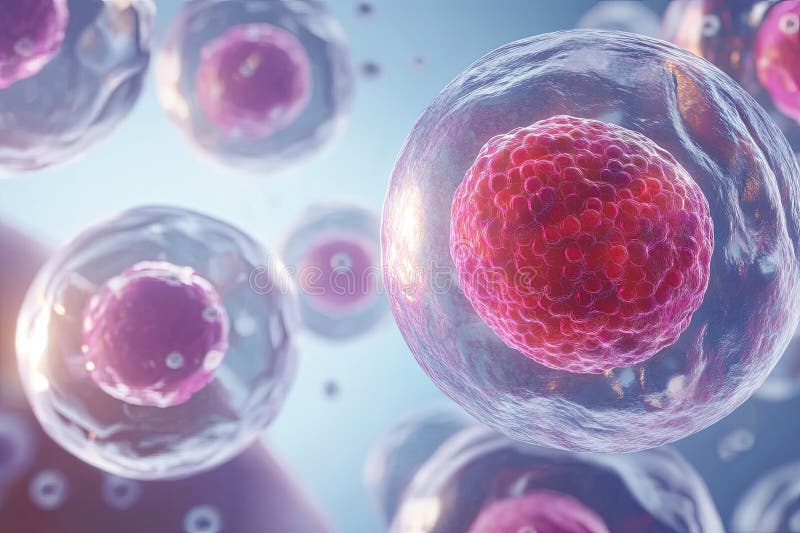 A 3D Rendering of Multiple Cells, with a Central Focus on One Cell ...